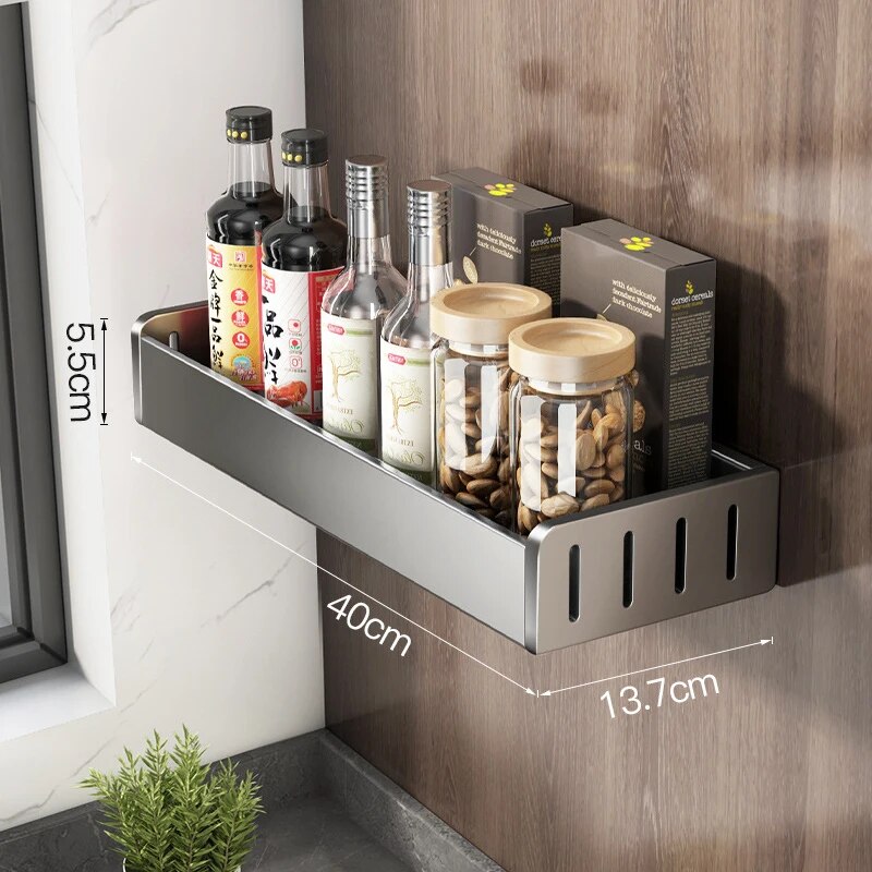 wall rack Wall Mounted Kitchen Condimenters Spice Rack Organizer Shelf ...