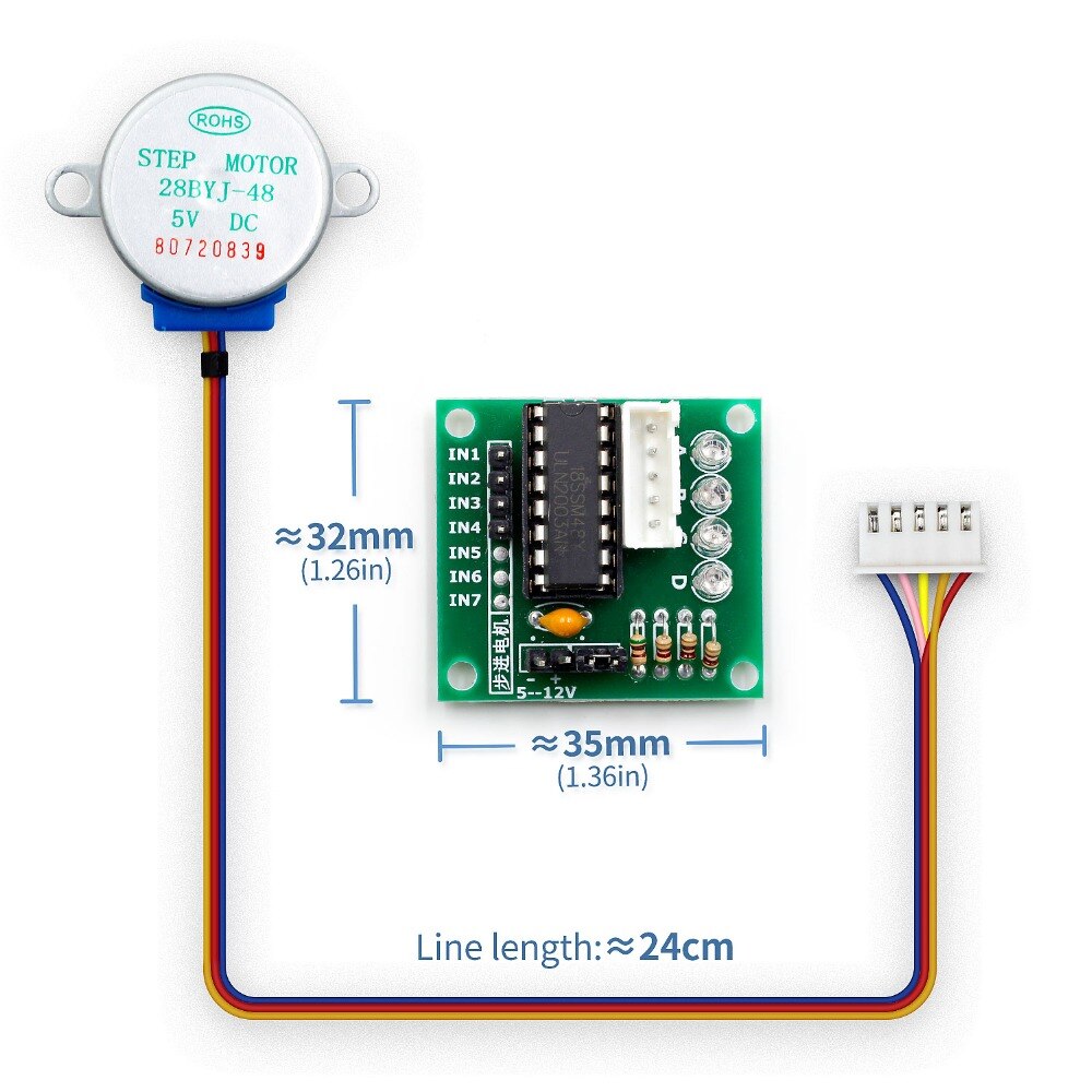 【Hannah Martin Official Store】1pcs New Brand 28BYJ-48 DC 5V Reduction Step Gear Stepper 4 Phase ...