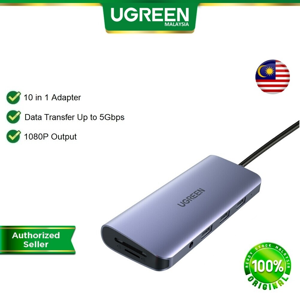 UGREEN USB C HUB 9 / 10 in 1 USB C to HDMI VGA Card Reader RJ45 3.5mm ...