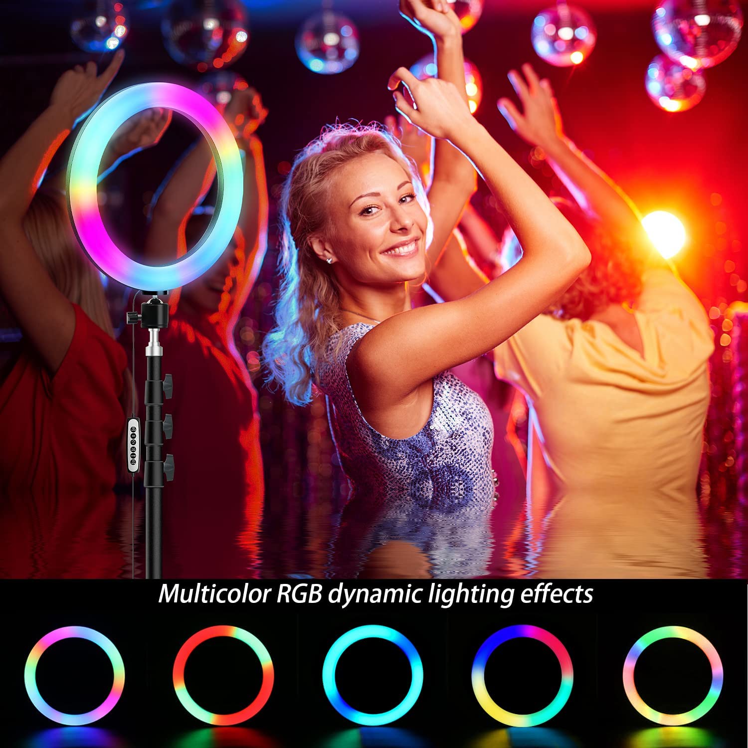 10 Inch RGB Ring Light With Stainless Steel Stand Tripod And Phone Holder - TikTok Light ...