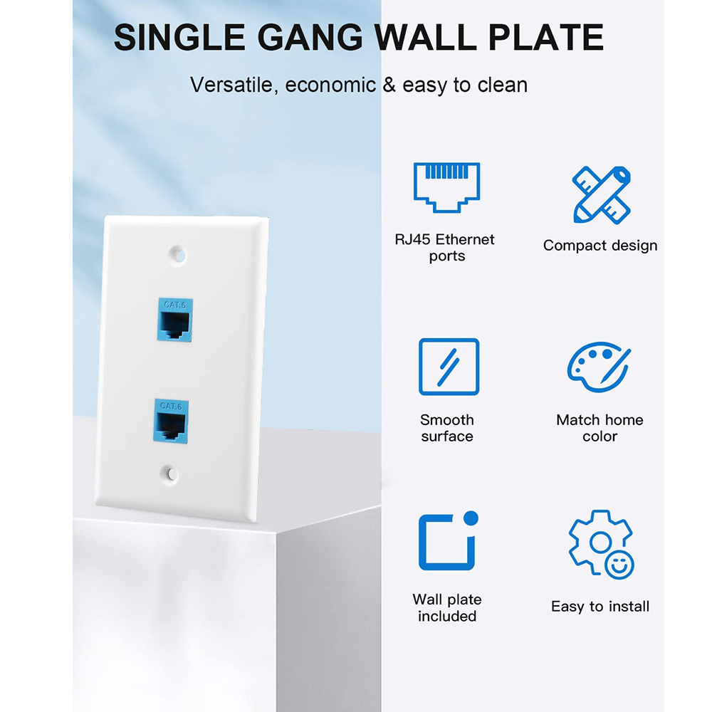 Ethernet Wall Plate with Low Voltage Mounting Bracket,Single Gang ...