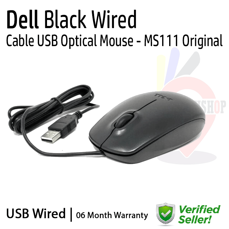 Dell Black Wired USB Optical Mouse MS111 | Daraz.lk