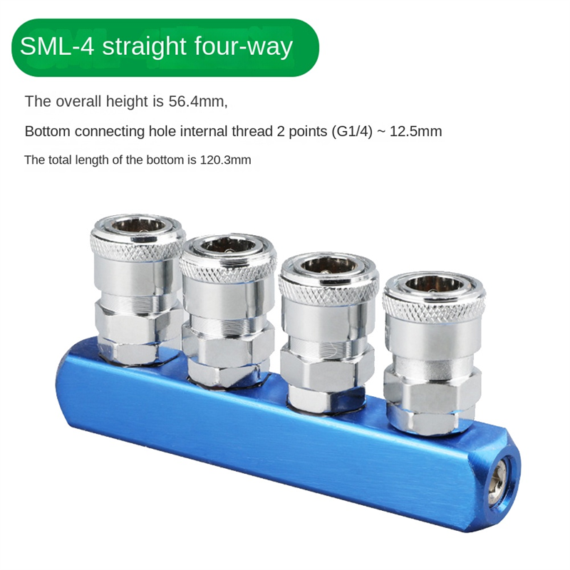 Manifold Multi Splitter Coupler Pneumatic Distributor 4 Way Air Hose ...