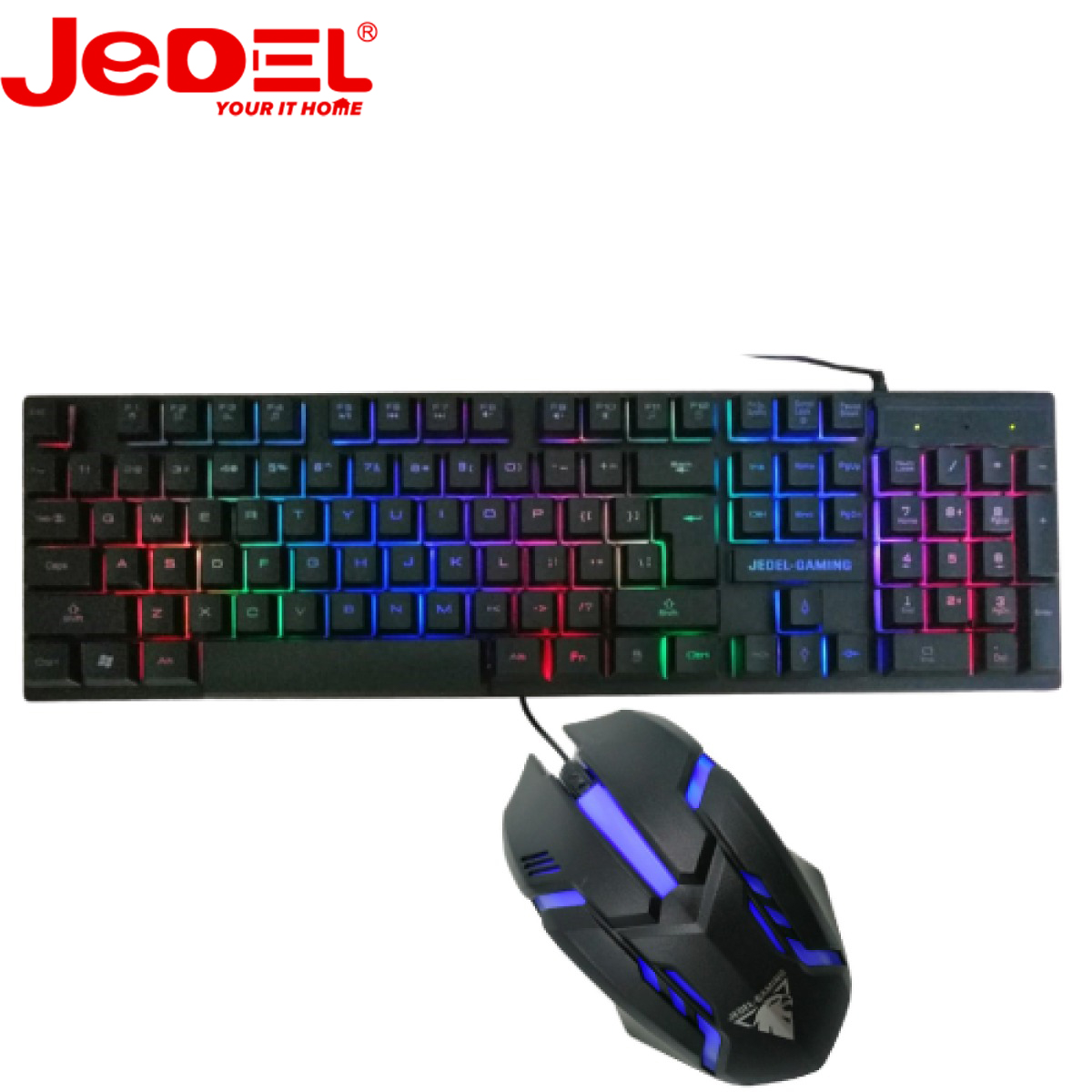 Jedel Gaming Wired colourful backlit RGB keyboard and mouse Beautiful ...