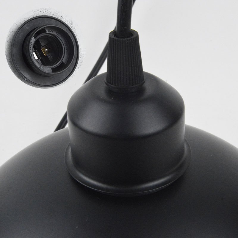 1.5M Cable Black Ceiling Lighting With Metal Lamp Shade 200mm ...