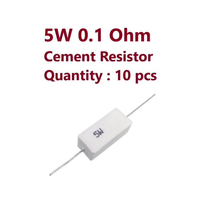 10 pcs of 5W 0.1 Ohm Cement Resistor | Daraz.lk