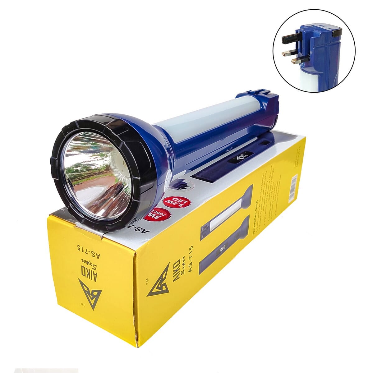 Aiko 3W High power flashlight Rechargeable 3.2W 32 LED Light Industrial ...