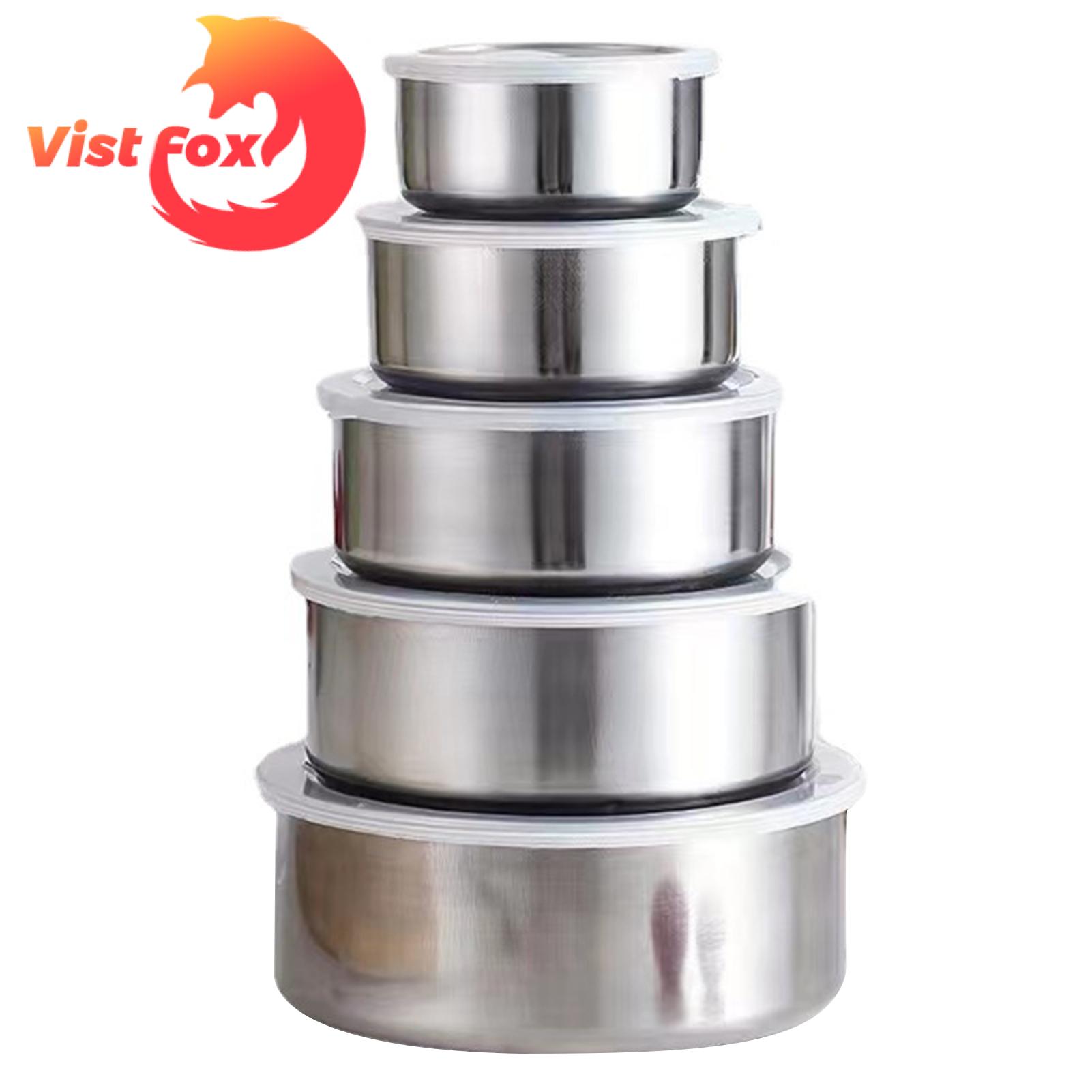 Durable Food Storage Container 5pcs Stainless Steel Food Storage Bowl ...