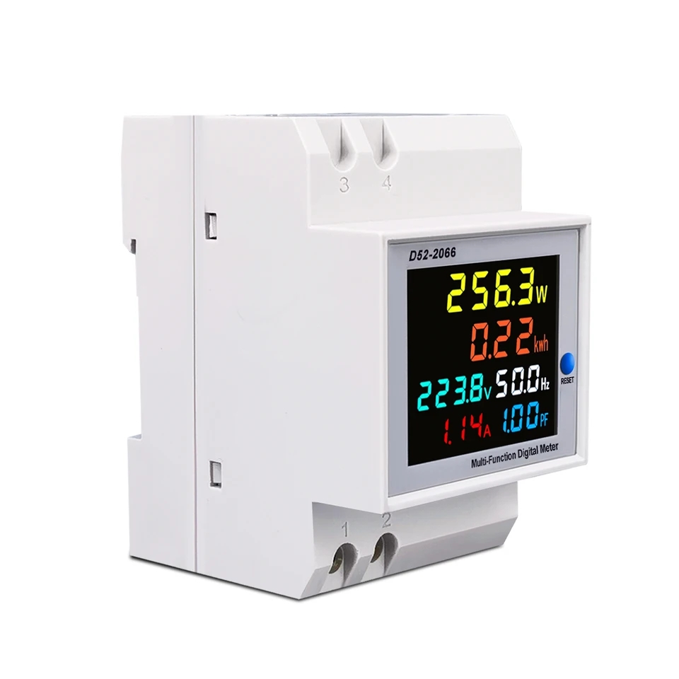 Multi Function Meter DIN Rail mount Voltage Current Power Energy kWh ...