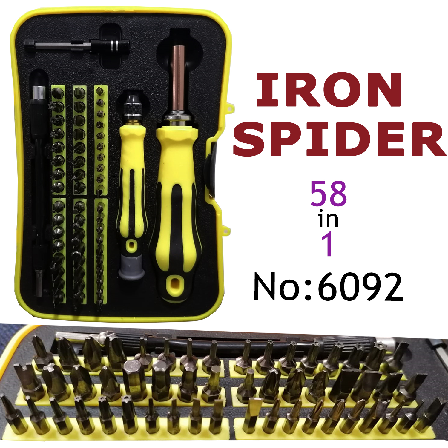 6092 Iron Spider Portable Professional Hardware Tool Set Screwdriver ...