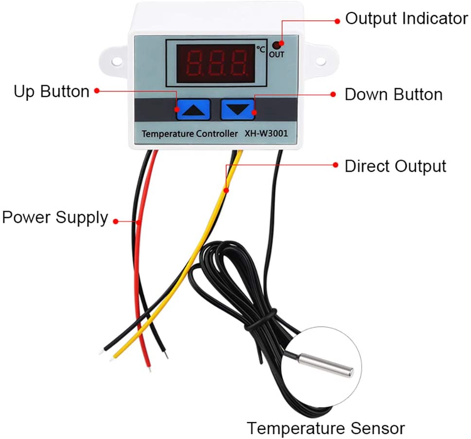 Digital Temperature Controller LED AC 220 V Temperature Interruptor ...