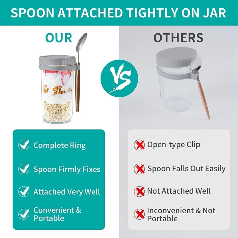 Trowels mason trowel Overnight Oats Containers With Lids And Spoons: 24 Oz Mason Jars For ...