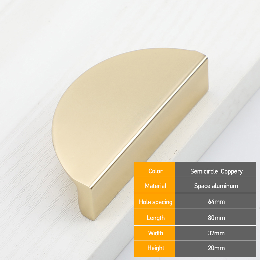 【Miga Plaza】1xHittime Hidden Cabinet Handles Black Gold Aluminum Alloy ...