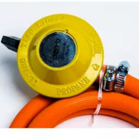 LPG Gas Regulator with Meter Set with 1.5M Stainless Steel Hose, Hose ...