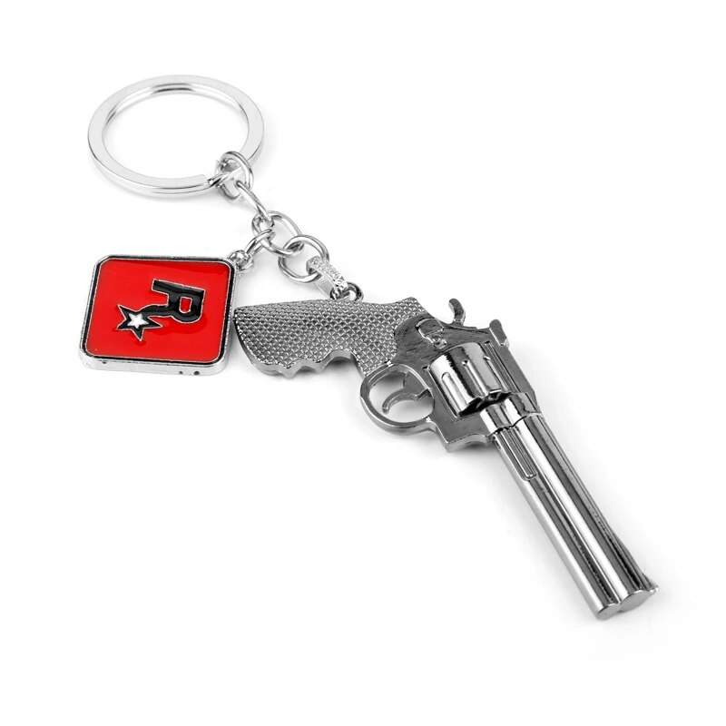 【hot】 Red Dead Redemption 2 Keychain Men Cosplay Game Gun Key Rings ...