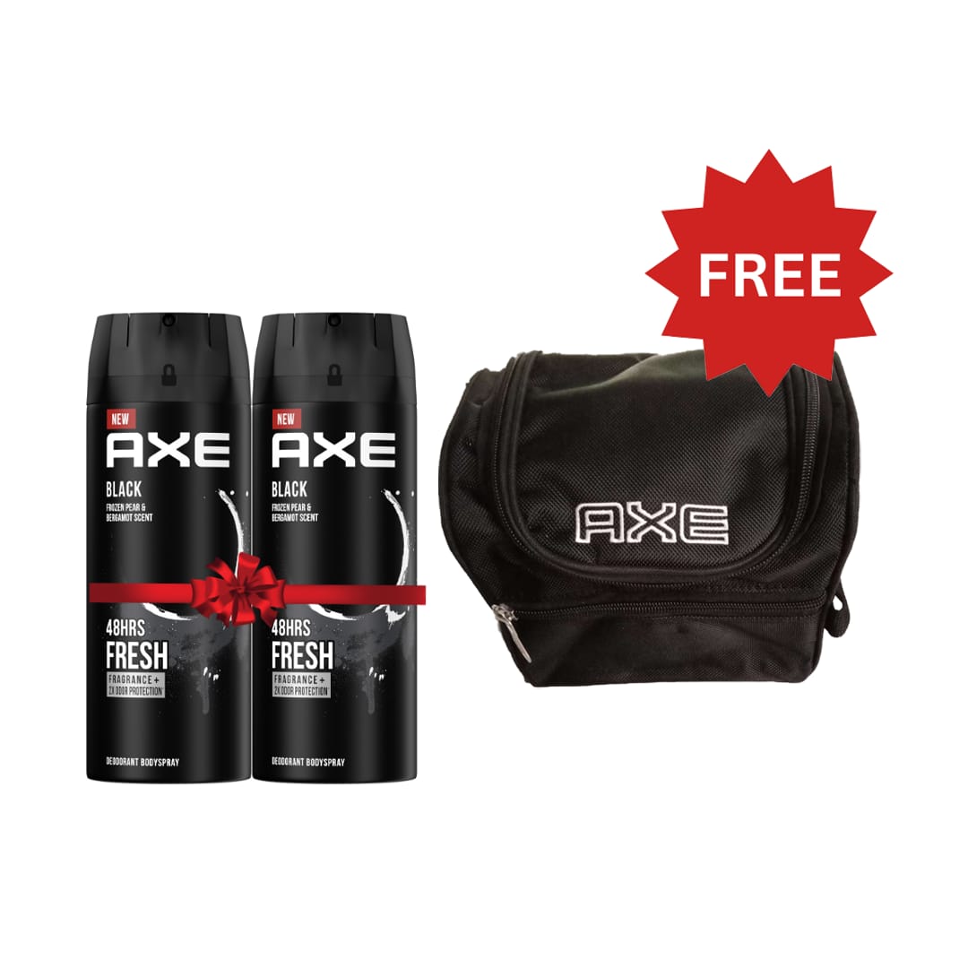 Axe Bundle offer ( Buy 2 AXE Black Deodorant & Body Spray, 135ml + Free Pouch ) | Daraz.lk