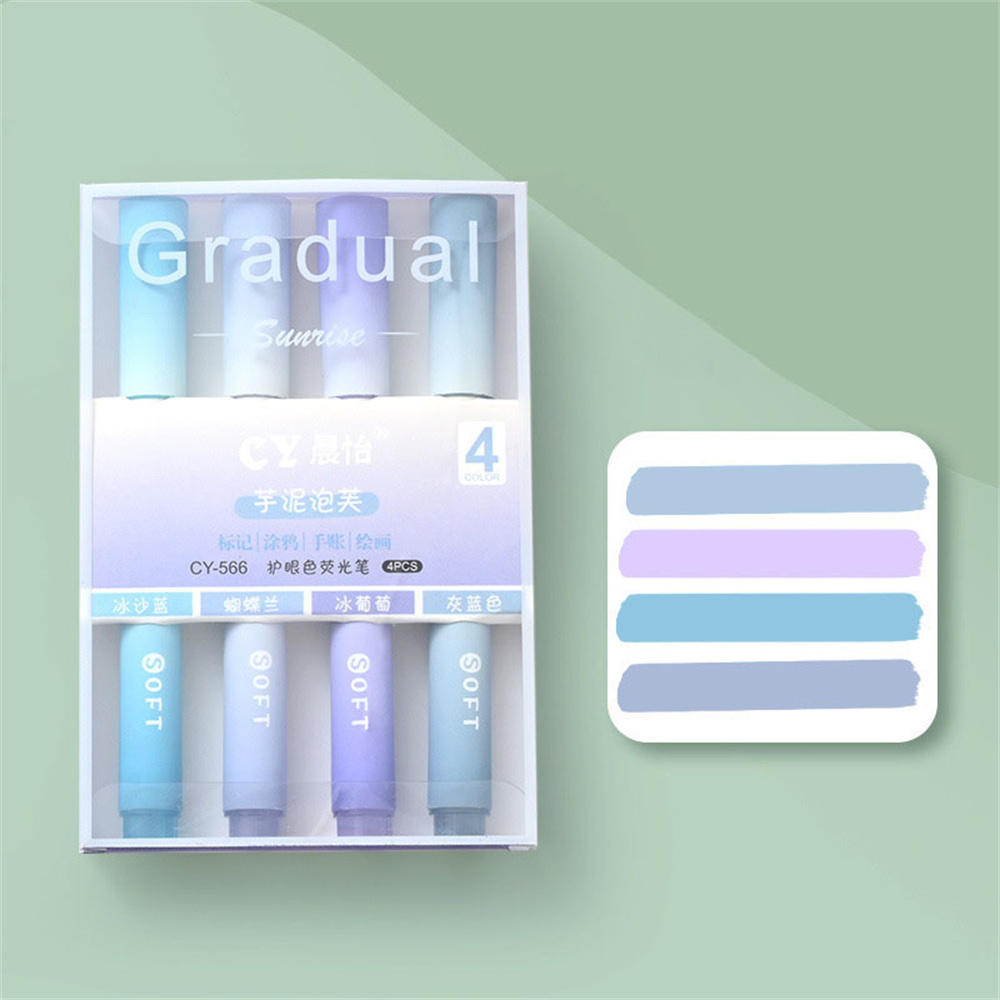 4pcs/set Kawaii Marker Pens Cute Highlighter DIY Liner Drawing Painting ...