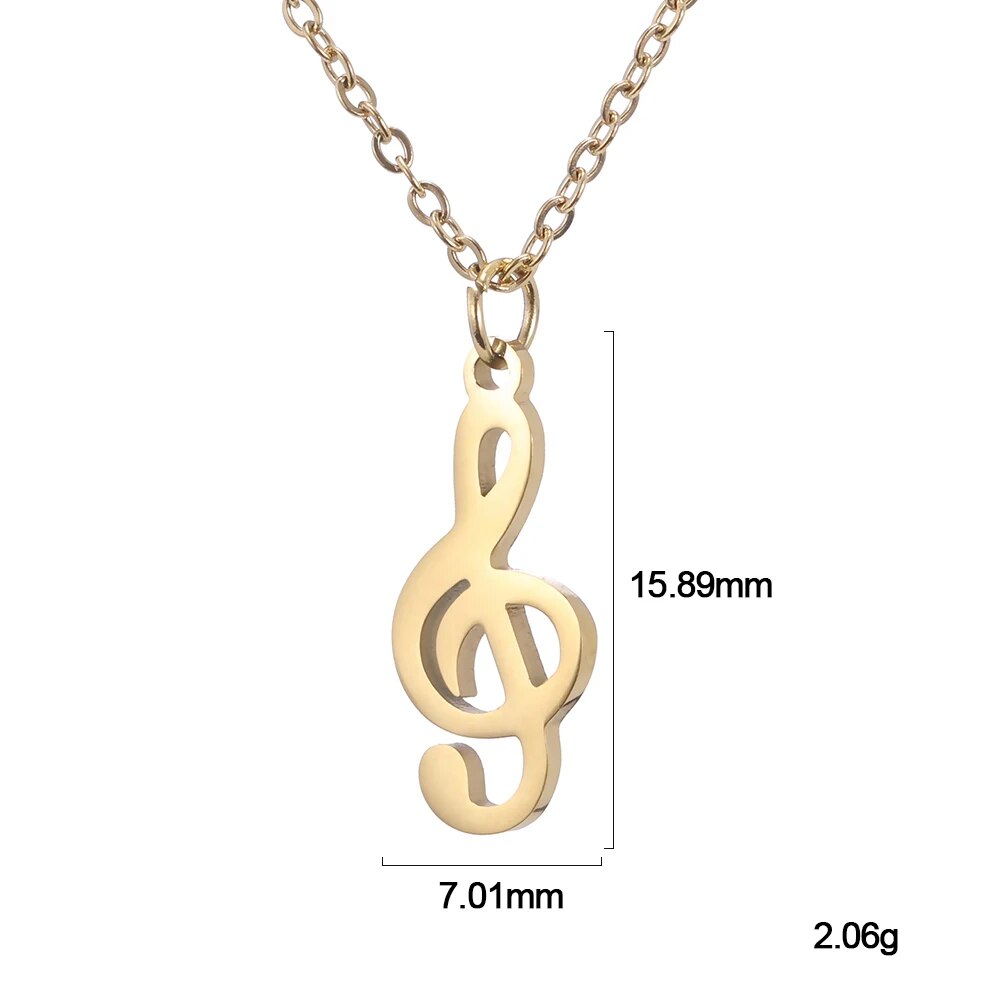 Fishhook Music Necklace Treble Clef Note Chain Musical Symbol Gift For ...