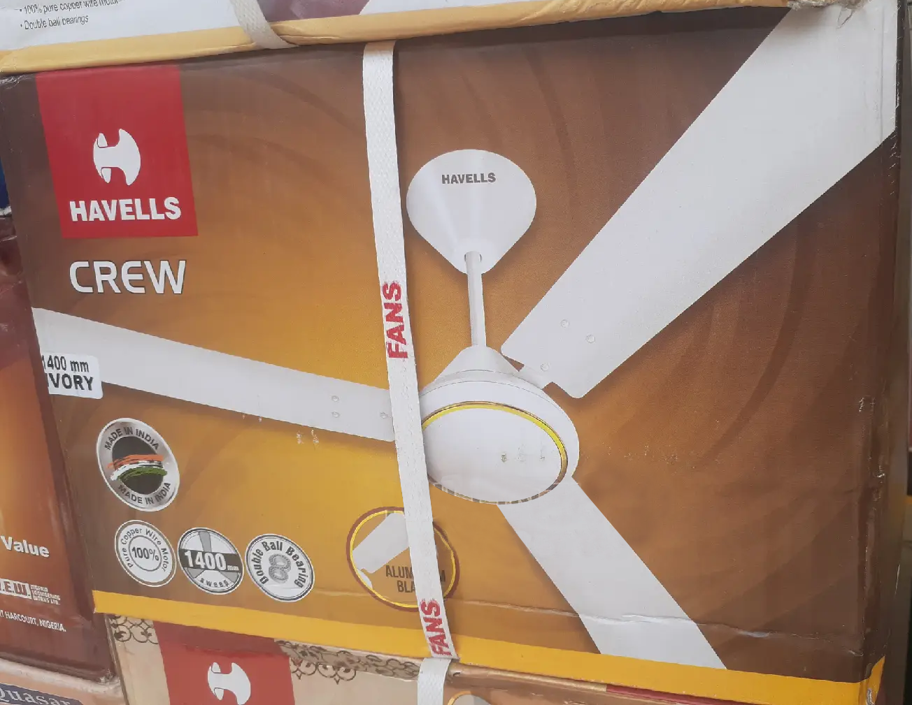 HAVELLS CREW CEILING FAN 1400mm (56") ALUMINIUM BLADE - WHITE | Daraz.lk