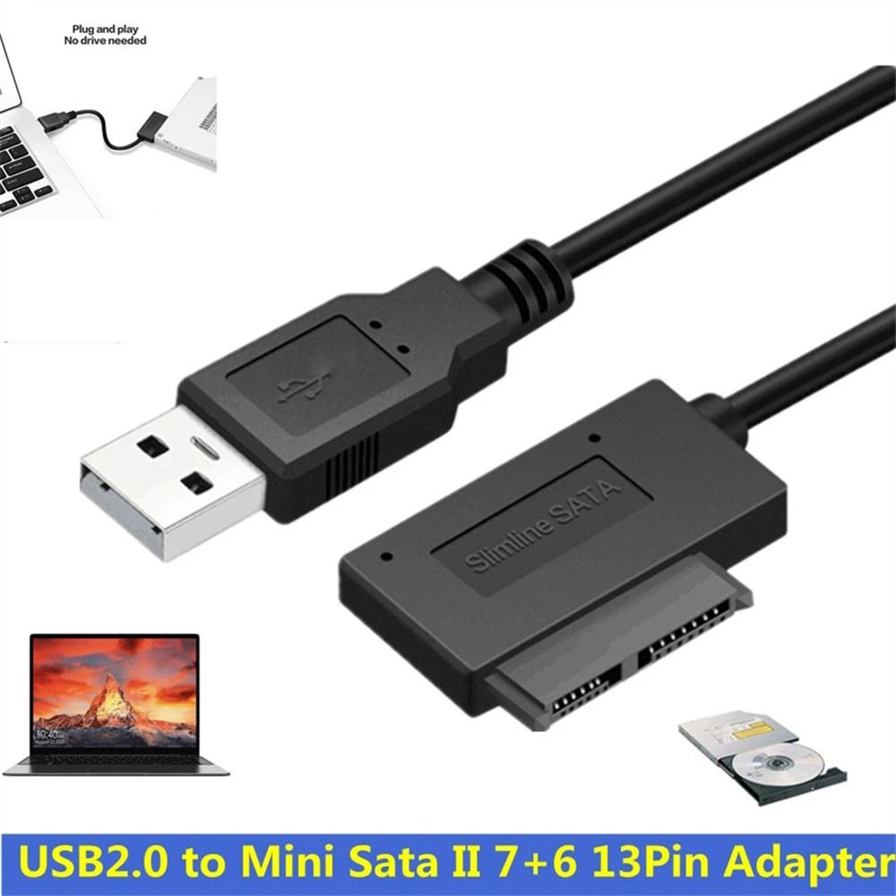 JITEN USB Adapter High-Speed ROM Slimline Drive 7+6 13Pin for Laptop CD ...