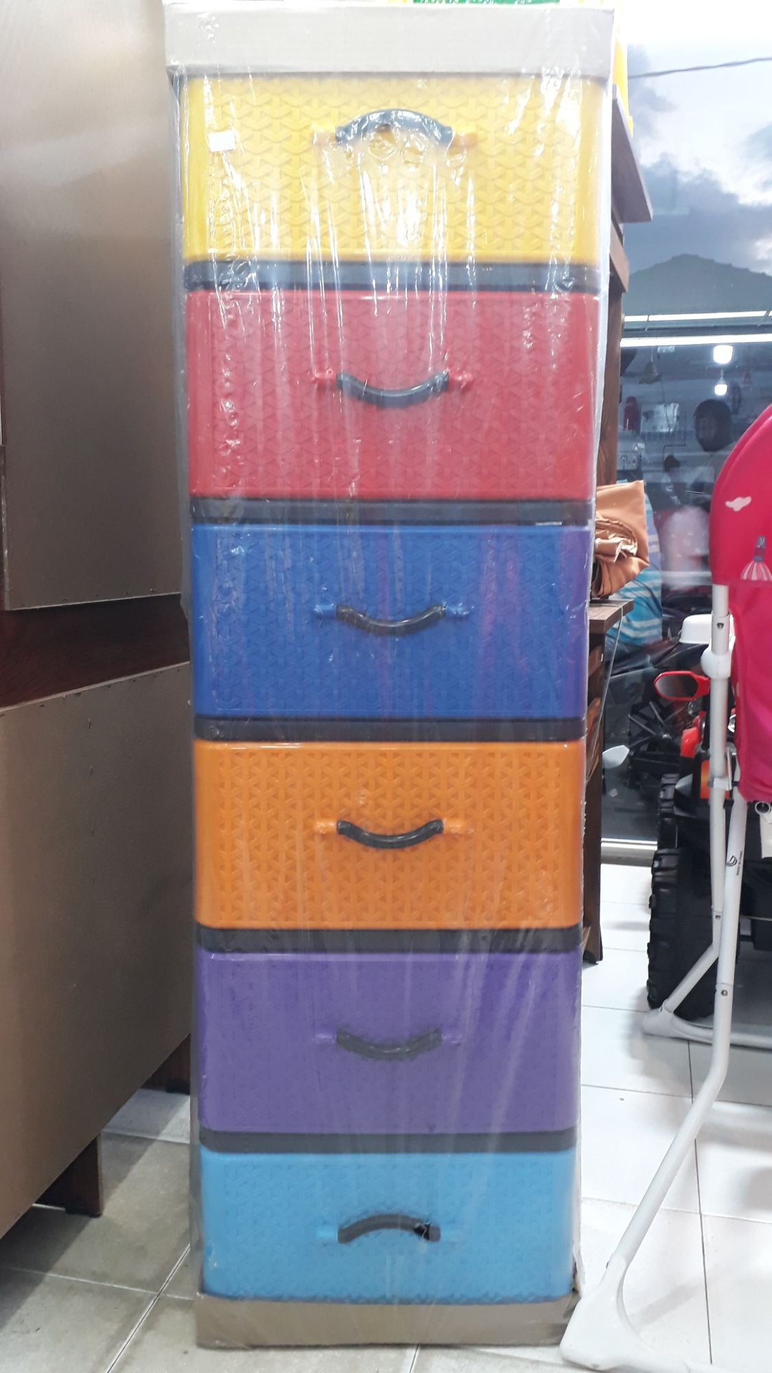 Uni Plast RATTAN Drawer 6 Tier Baby Drawer Wardrobe Cupboard Storage ...