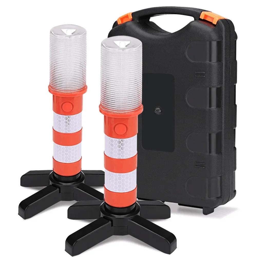 LED Magnetic Flashlight Emergency Roadside Flares Detachable Stand ...