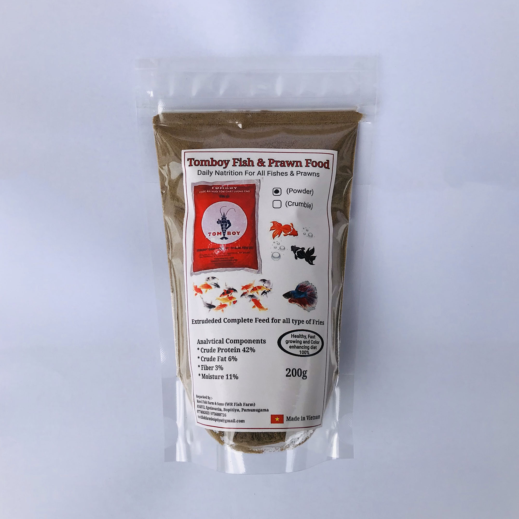 Tomboy Fish & Prawn Food Powder 200g Daily Natrition For All Fishes ...