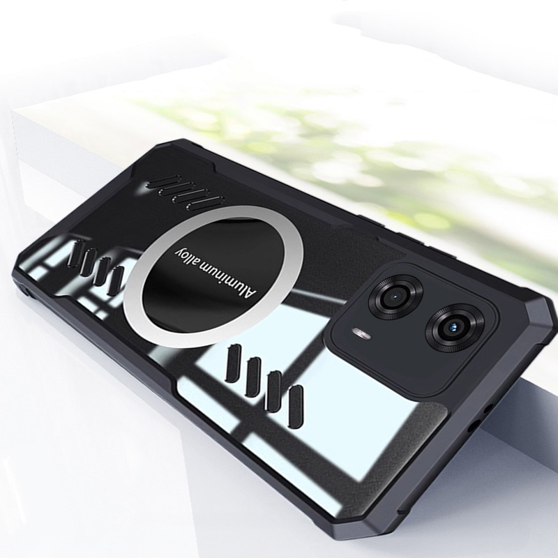 For Moto G24 Power Case Hard Clear Transparent Shockproof Car Holder ...