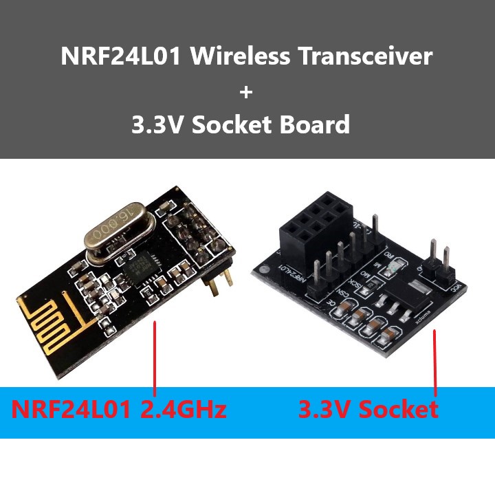 NRF24L01 Wireless Transceiver Module & 5V to 3.3V Socket Board | Daraz.lk