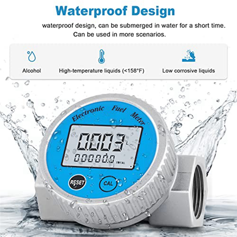 Turbine Flow Meter Waterproof Digital Fuel Flowmeter 2.37-26.41GPM | Daraz.lk