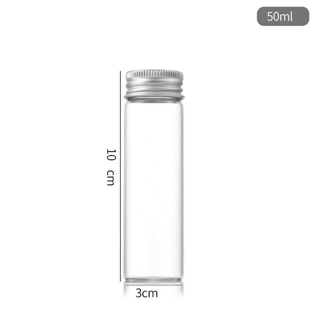 Aluminum Lid Storage Bottles Clear Liquid Bottles Mini Glass Bottles ...