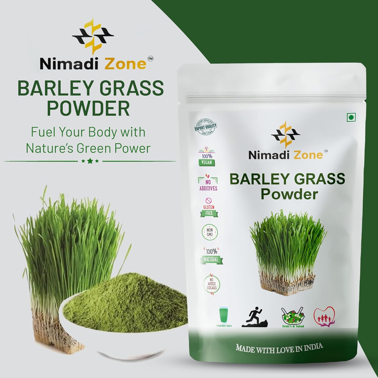 Nimadi Zone Barley Grass Juice Powder | Super food | Natural, Alkaline ...
