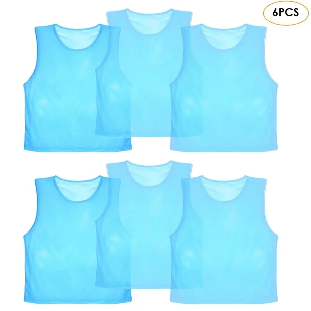 6/12 PCS Adults Children Soccer Training Vest Football Shirts Jerseys ...