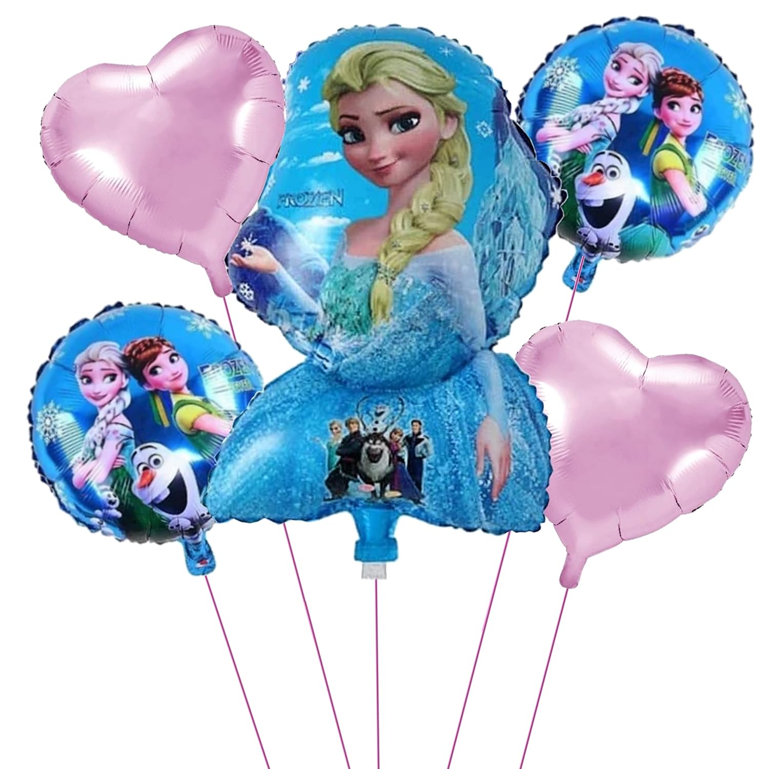 Frozen 5 Piece Foil Balloon Set, Reusable And Self Sealing | Daraz.lk