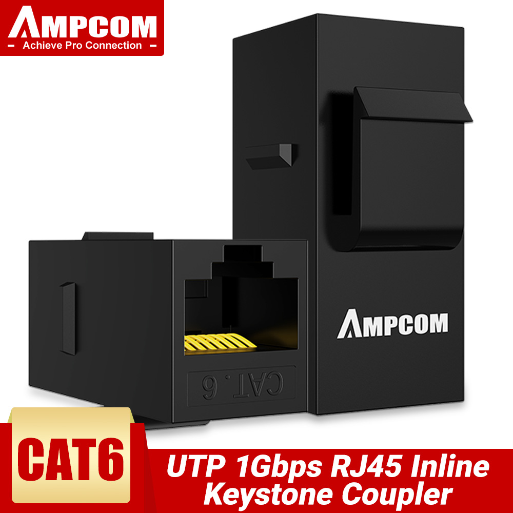 AMPCOM Keystone Coupler Jack ,CAT6 /CAT6A RJ45 Inline Coupler Keystone ...