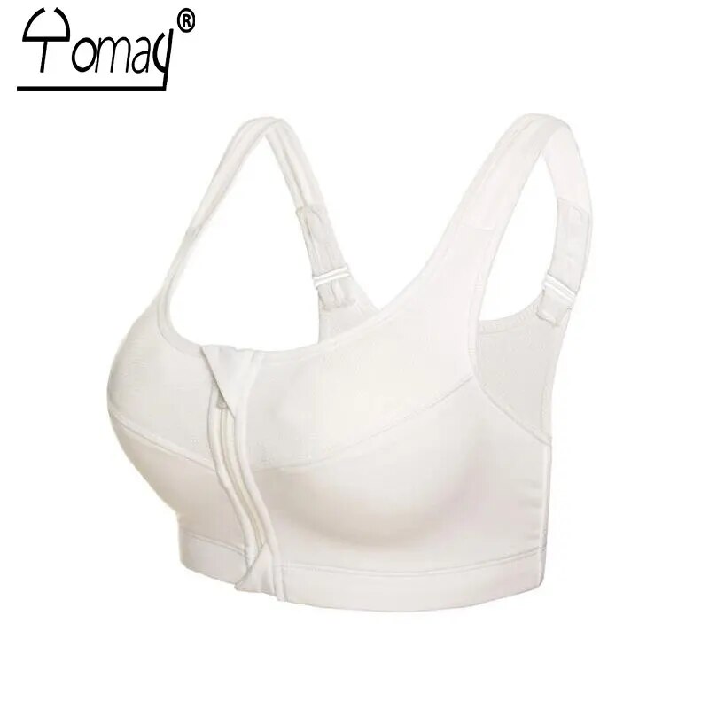 S-5XL Professional Women Plus Size Sport Bra Vest Zipper Front Running ...