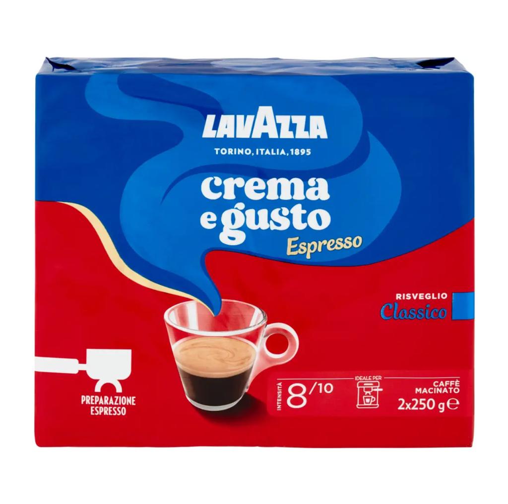 LAVAZZA Crema E Gusto Espresso Ground Coffee 500g (250g 2 packs) Made in Italy by Italian Mart ...
