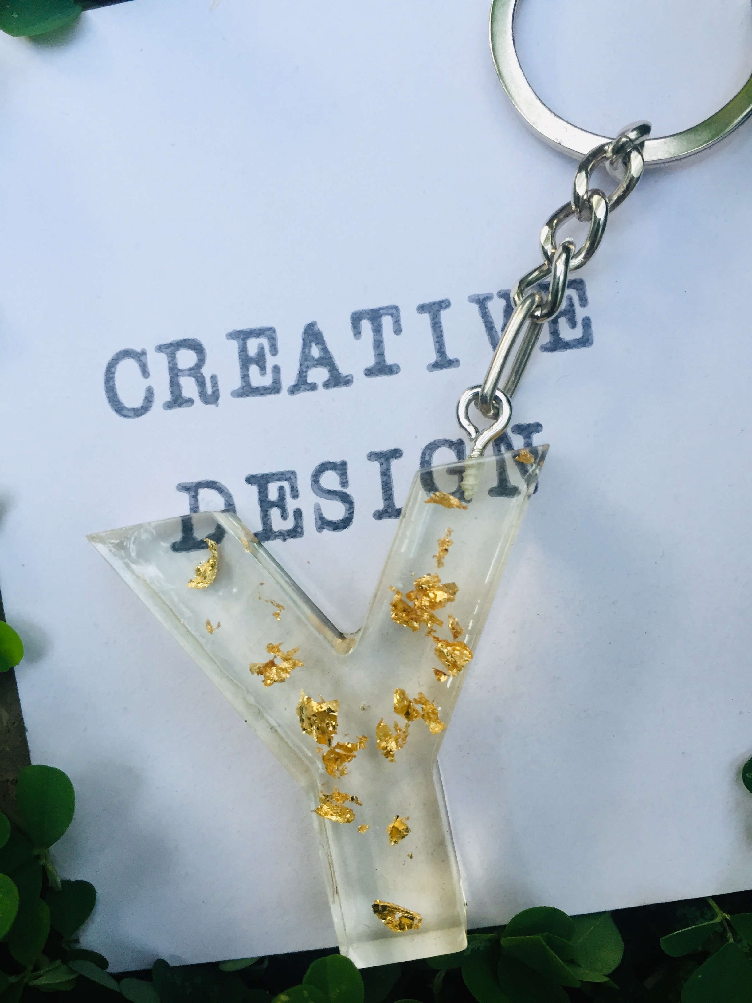 Clear Epoxy Resin English Letter Key Chain.26 English Letter A to Z ...