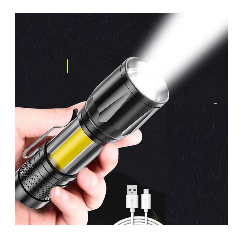 Camping USB Charging Flashlight, touch Alluminiam With Pen Clip | Daraz.lk