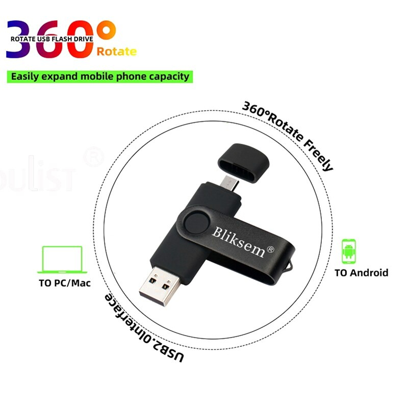 Bliksem OTG Flash Drive 64GB High Speed USB2.0 for PC Mobile Phone USB ...