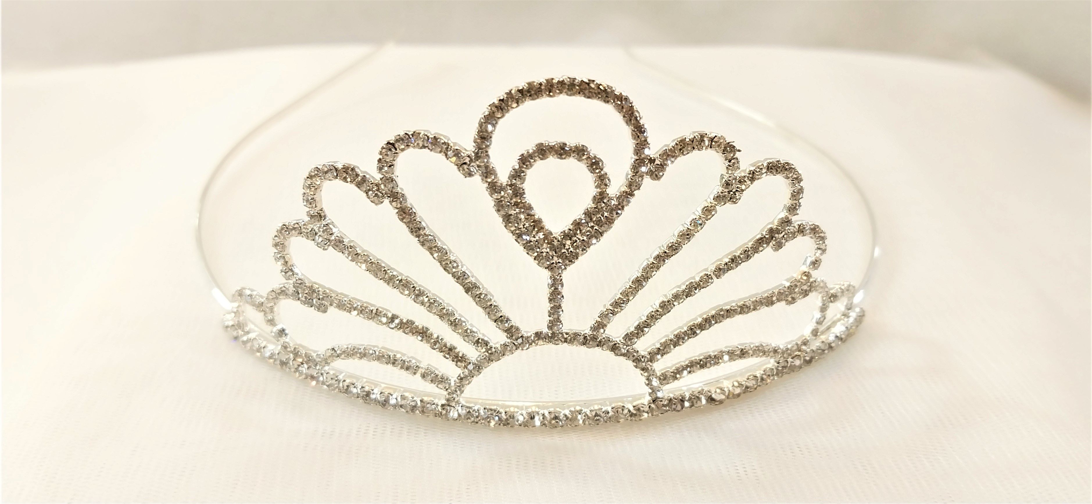 Princess Crown Silver Tiara Crown Small Crystal Tiara Headband Princess ...