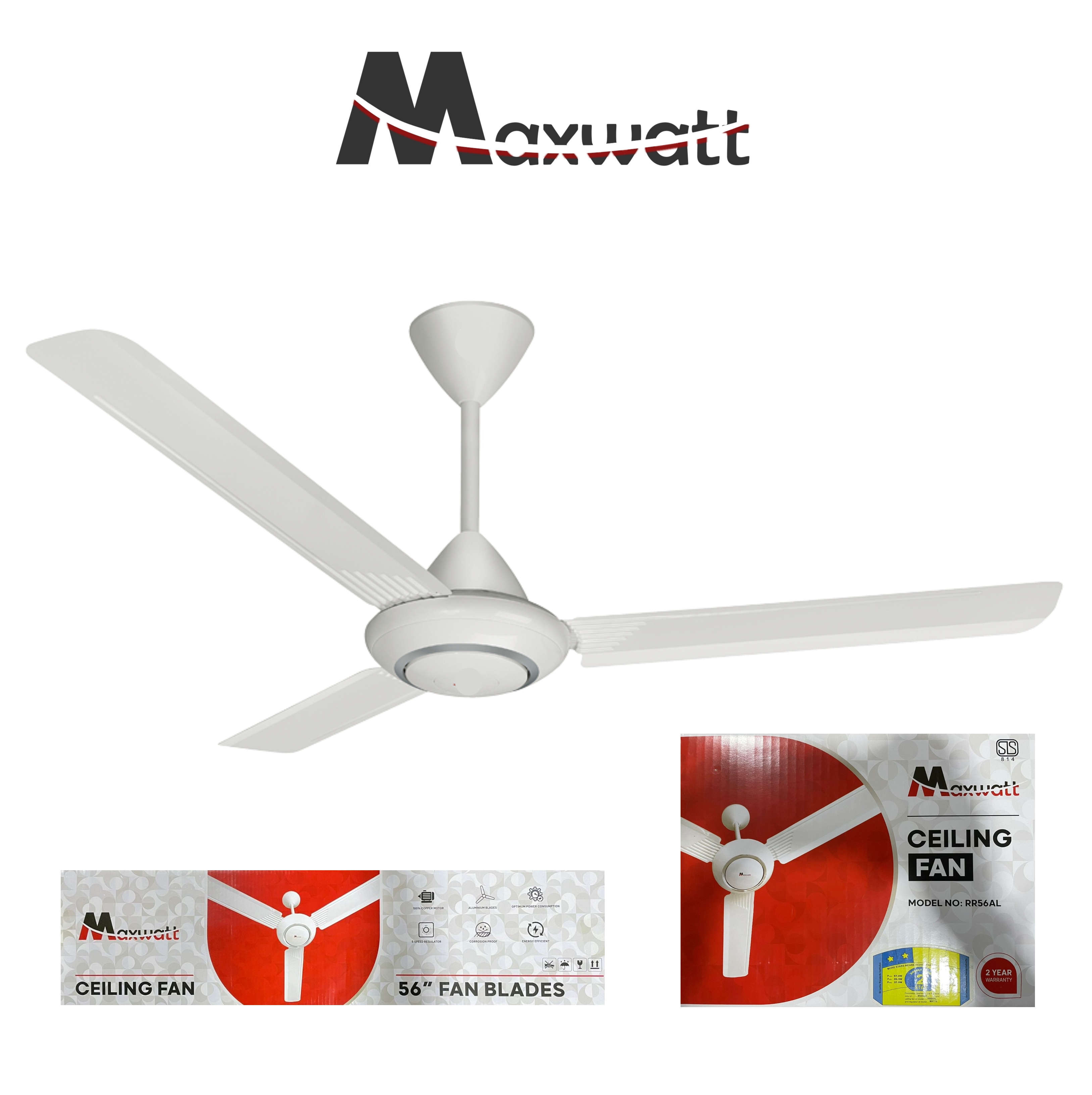 Maxwatt Celing Fan RR56AL Highly QUALITY 100% Copper Motor | Daraz.lk