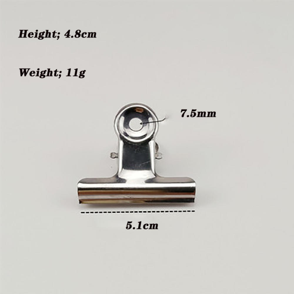 Stainless Steel Bulldog Clips Metal Office Paper Clip Binder Grip Clamp ...