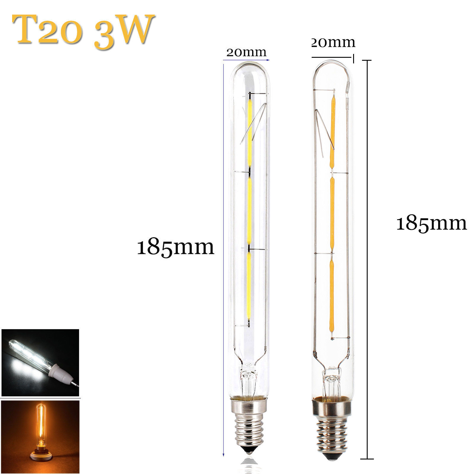 T20 E14 Bulb Led Edison Bulbs Vintage Filament Bulb 220V 230V 240V 1W ...