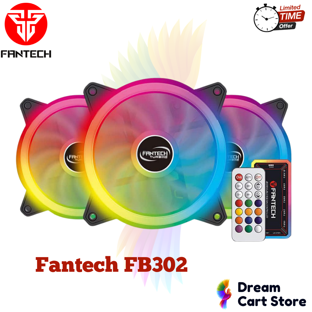 Fantech FB302 TYPHOON RGB FAN 3n1 W/ HUB AND REMOTE CONTROL | Daraz.lk