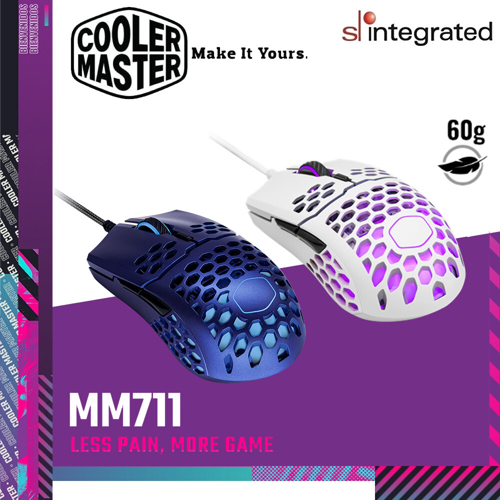 Cooler Master MM711 Lightweight RGB Gaming Mouse - Blue Steel/Matt ...