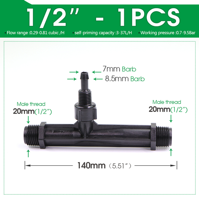 Garden 1/2" 3/4" 1" Male Thread Venturi Kit For Agriculture Greenhouse ...