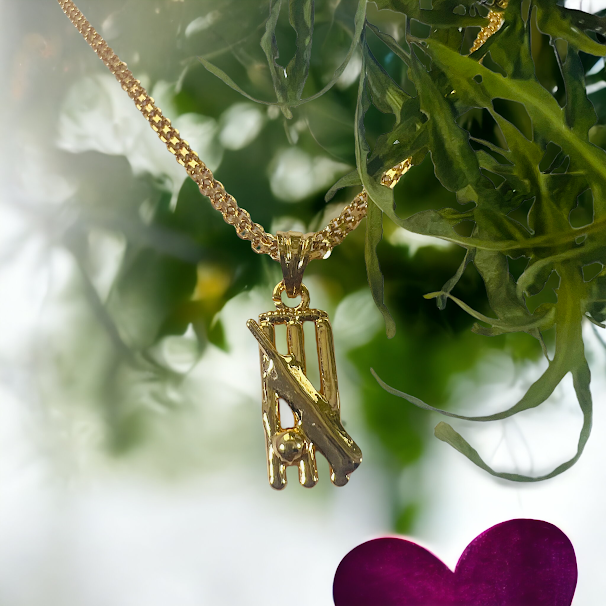 Gold Plated chein 2MM Bismark Chain with Beautiful cricket pendant for ...