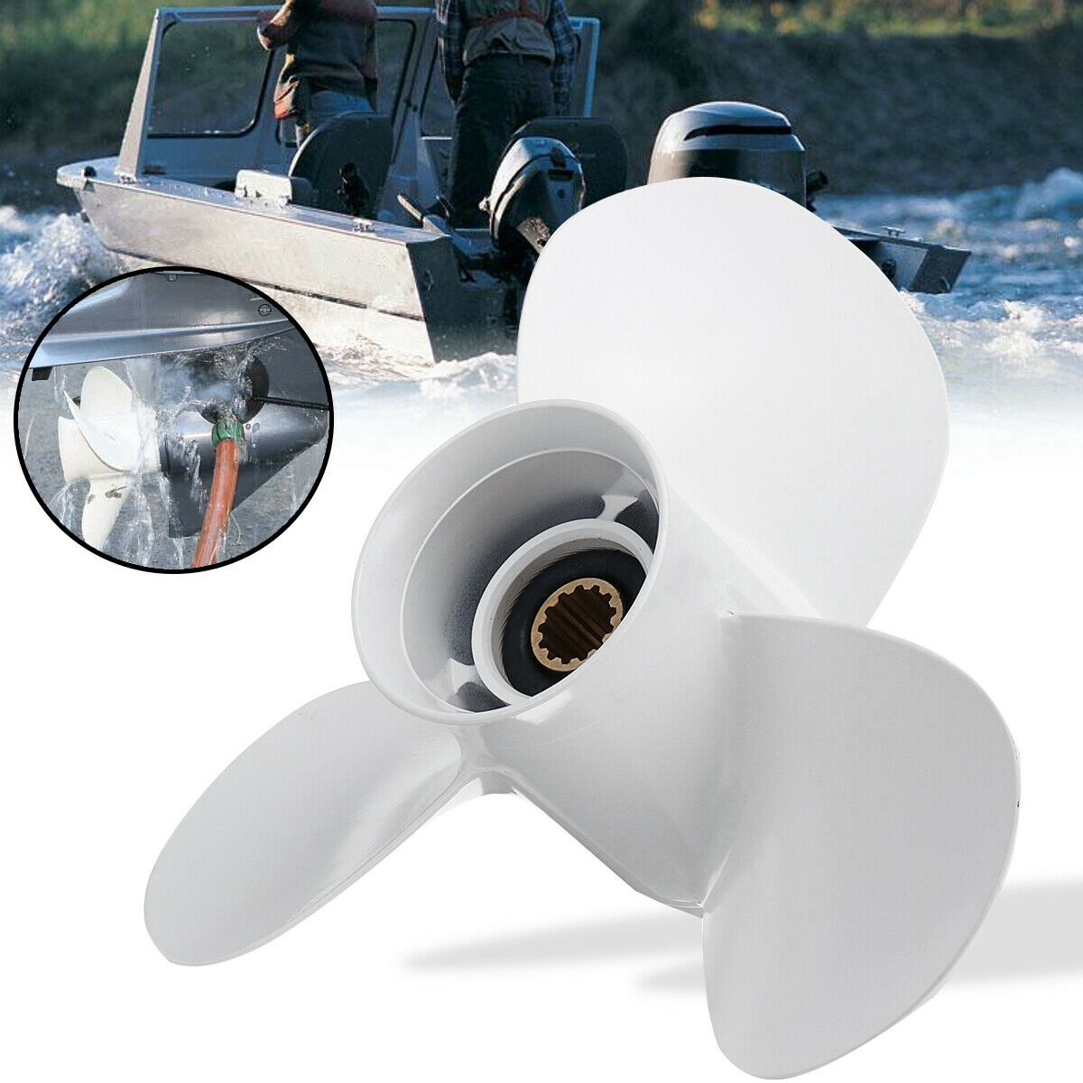 Boat Outboard Propeller for Yamaha 25-60HP 11 1/4 x 14 Marine Propeller ...