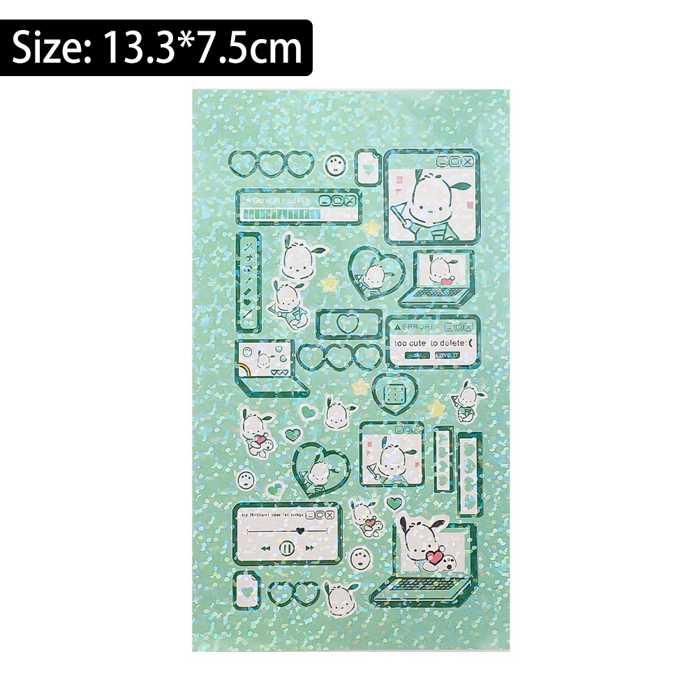 Kawaii Anime Sanrio Transparent Sticker Cartoon Cute Cinnamoroll Kuromi ...